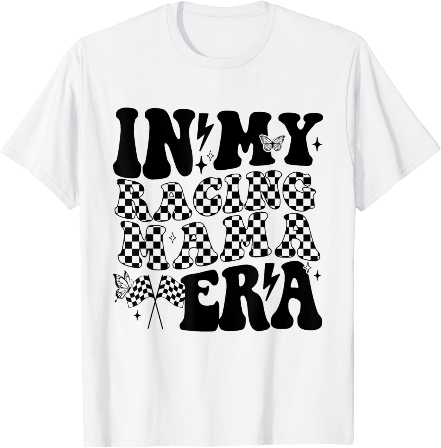 In My Racing Mama Era race mom checkered mama of racer T-Shirt ...