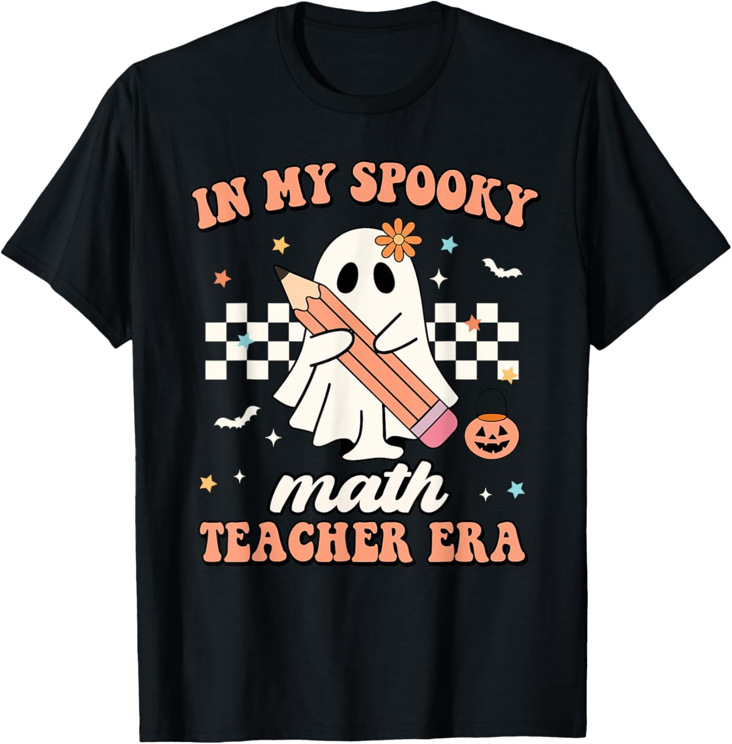 In My Spooky Math Teacher Era Groovy Retro Halloween Costume T-Shirt ...