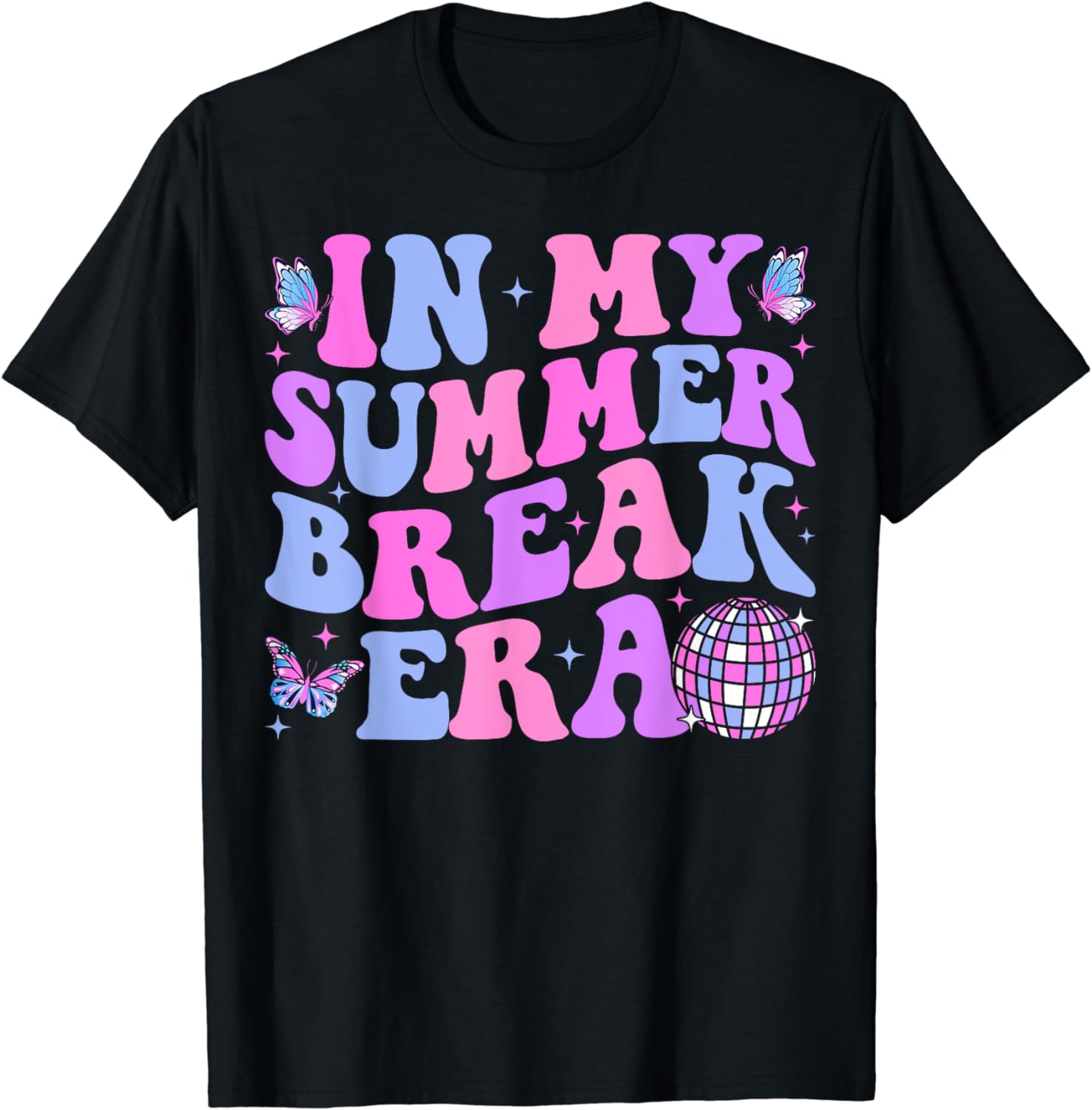 In My Summer Break Era Groovy Teacher Summer Break Vacation Cotton T ...