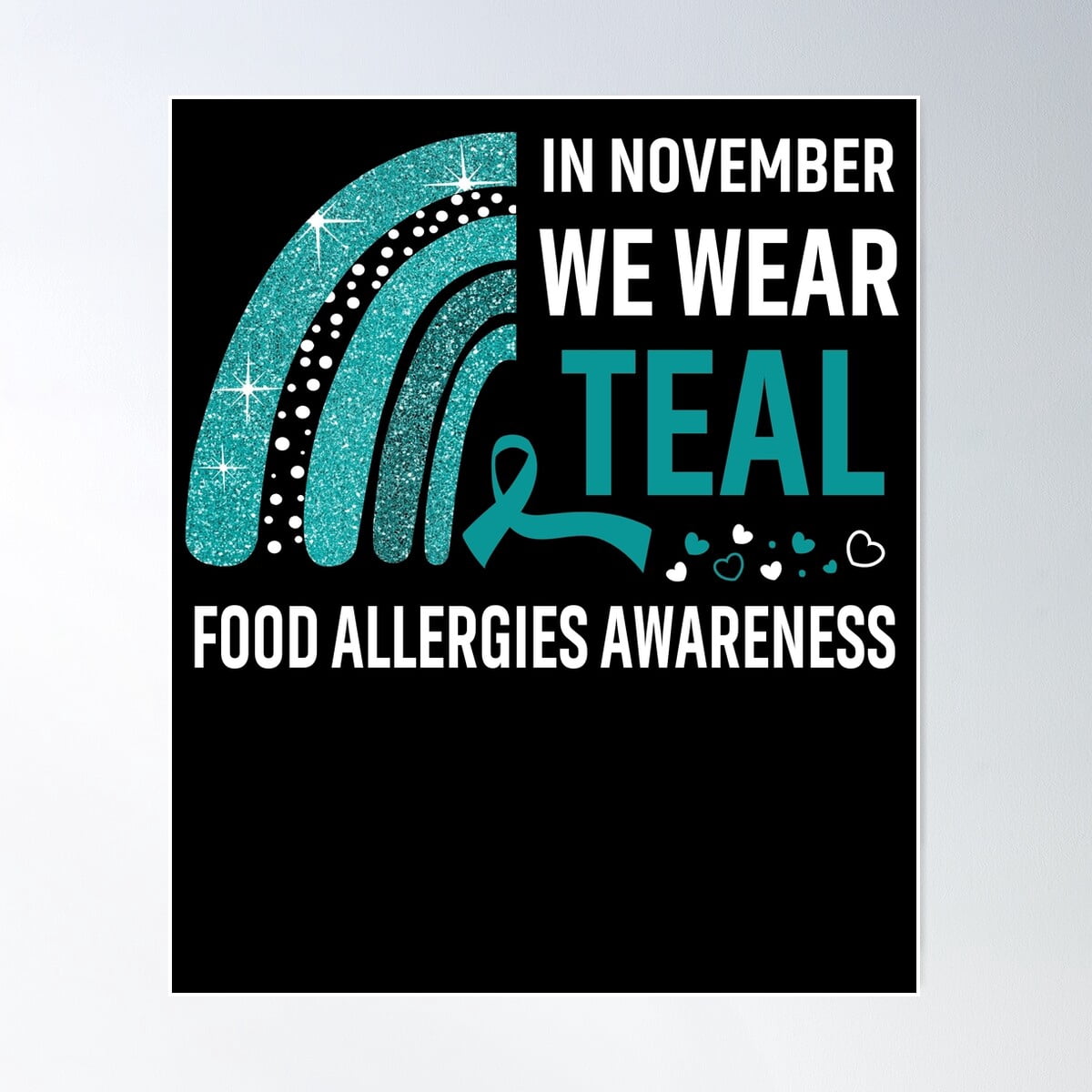 In November We Wear Teal Food Allergies Awareness Poster Wall Art ...