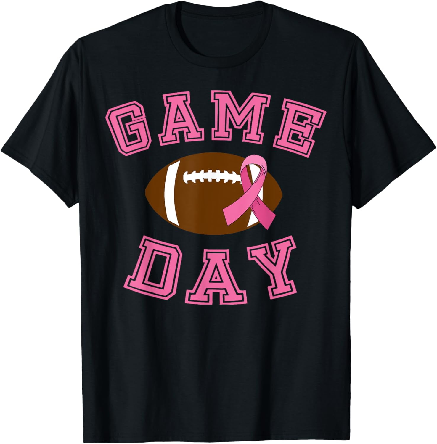 In October We Wear Pink Football Ribbon Breast Cancer Women T-Shirt ...