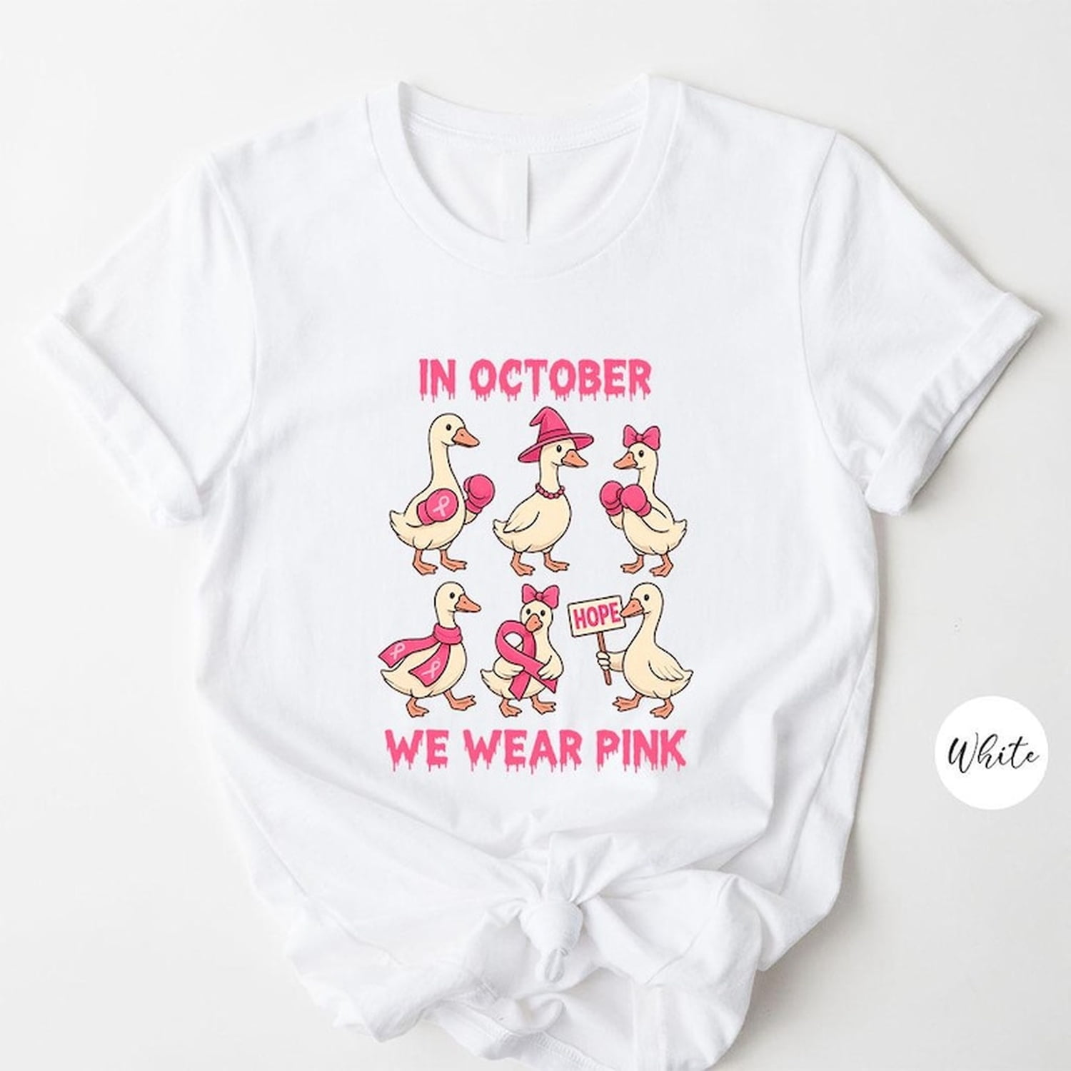 In October We Wear Pink Goose T-S1Hirt, Breasancer S1Hirt, Pink RibB1On ...