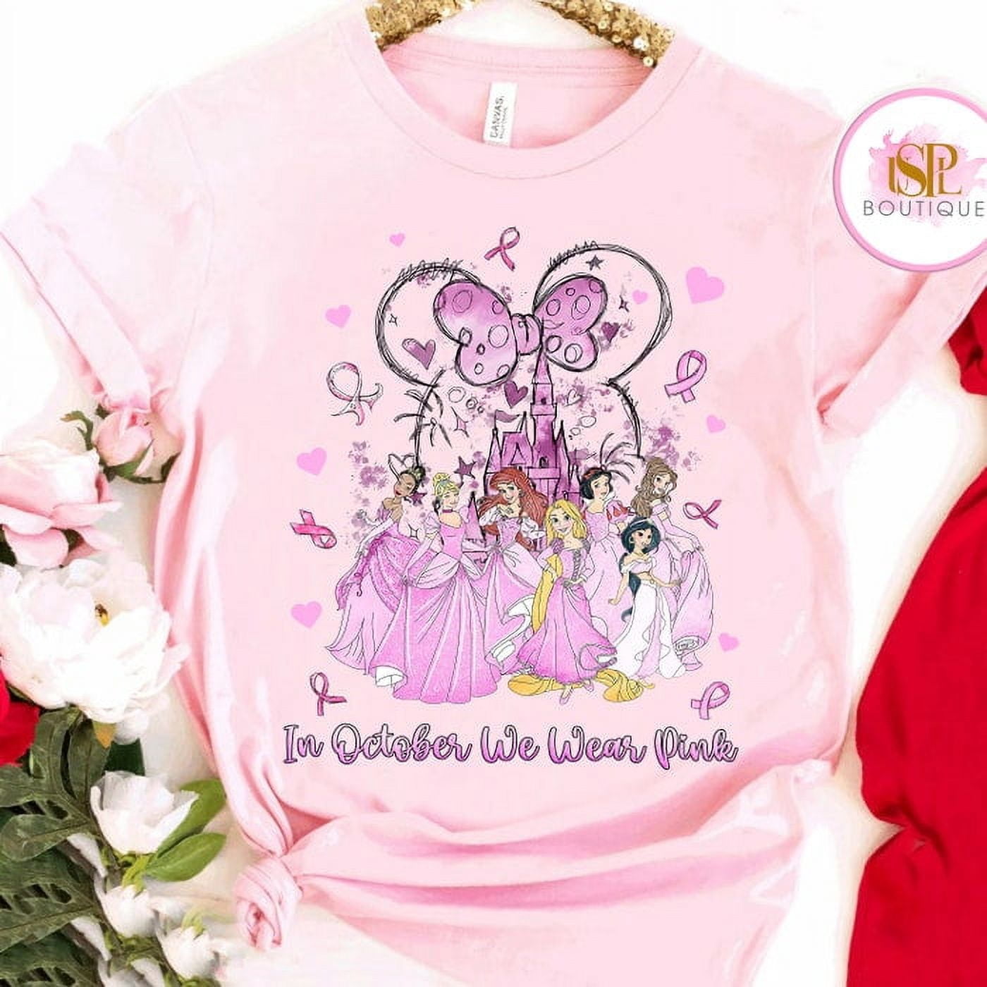 In October We Wear Pink Princess Shirt, Disney Castle Princess ...