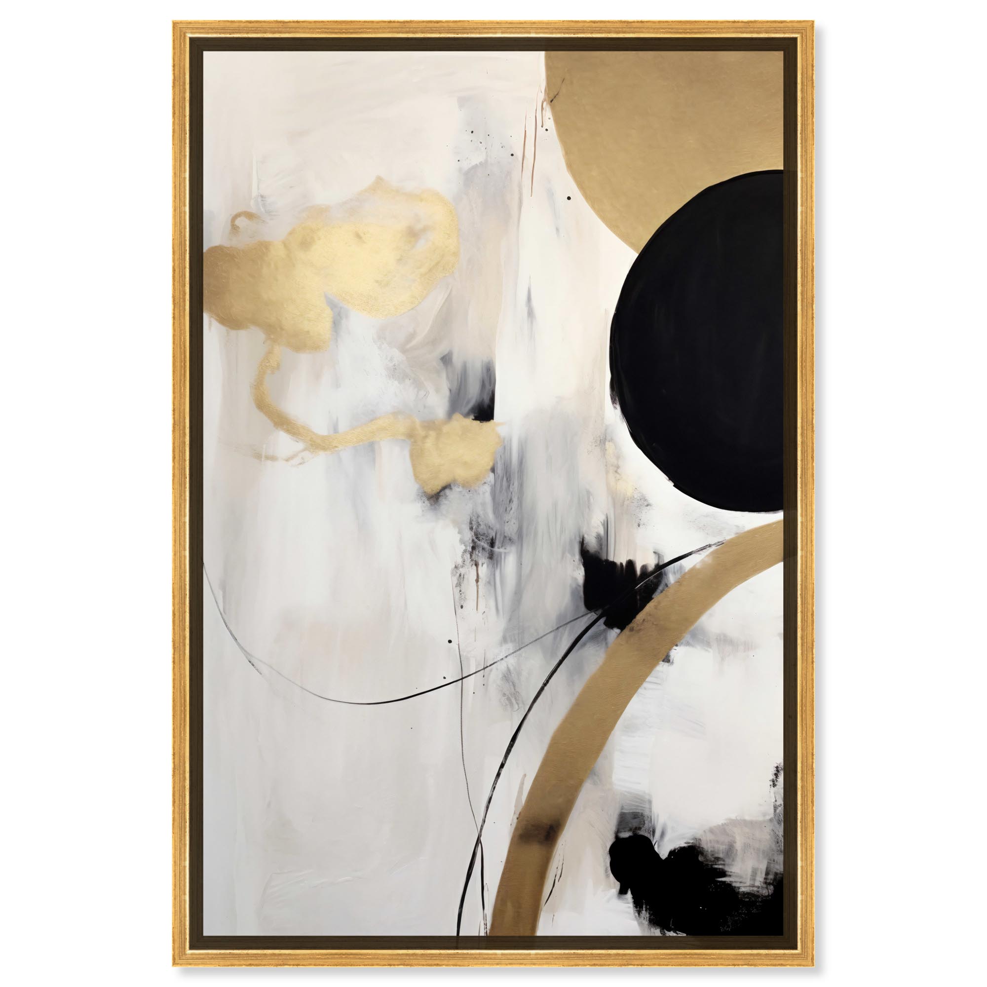 In Orbit Canvas Elegant White and Gold Art by Art Remedy, Gold Frame ...