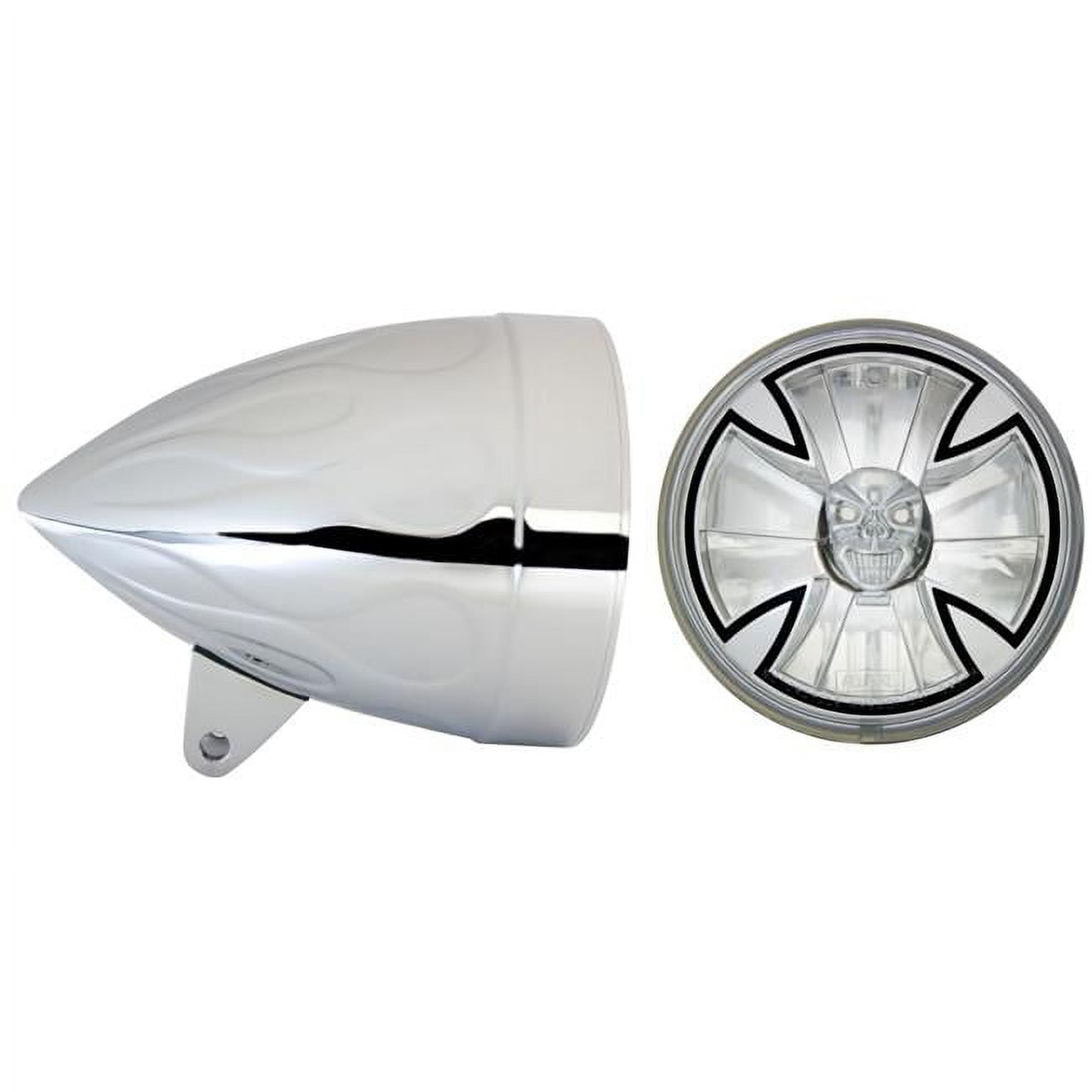 In Pro Car Wear 5.75 in. Flamed Headlight Bucket, Chrome with T50X00-SR ...