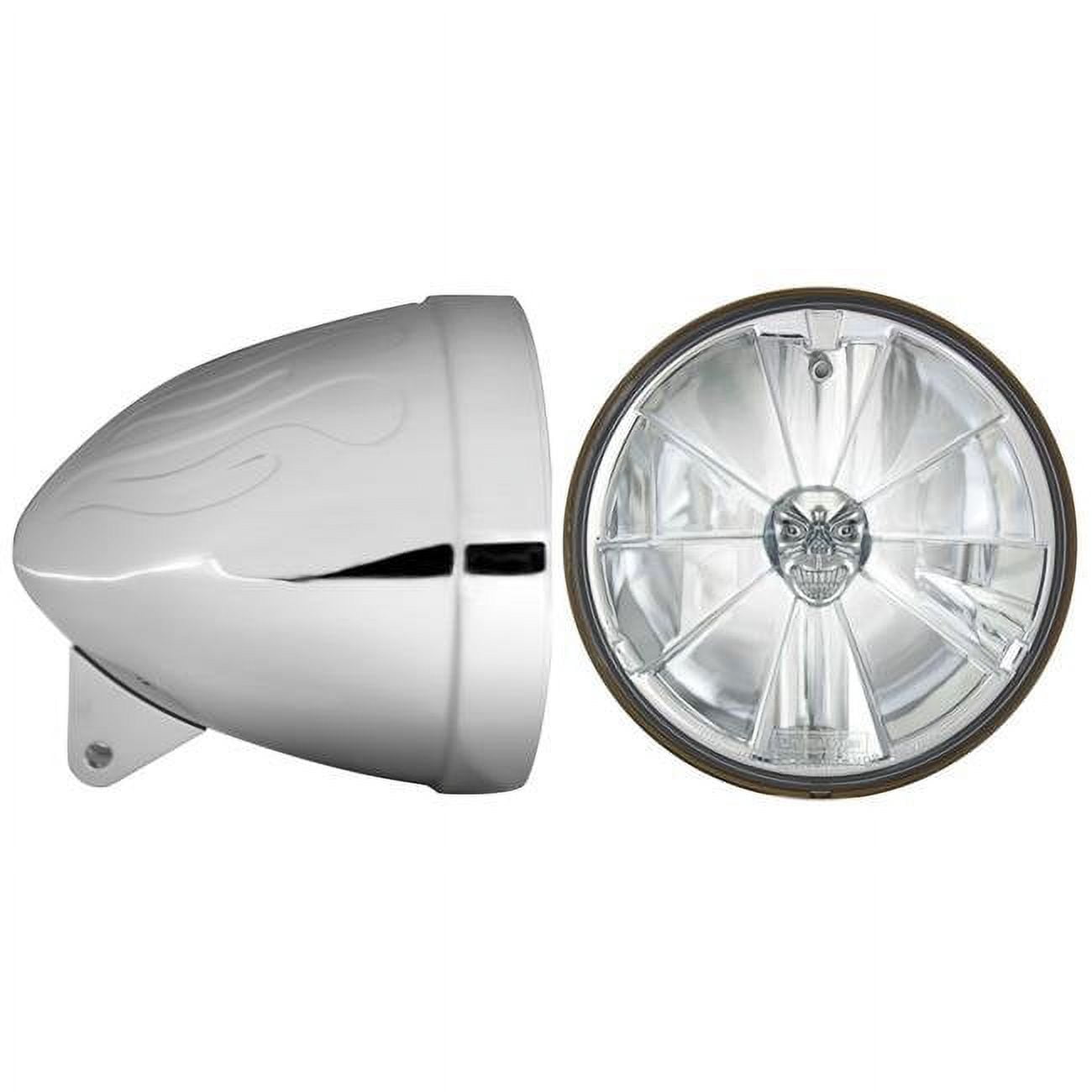In Pro Car Wear HB74010-7SR 7 in. Flamed Headlight Bucket, Chrome with ...