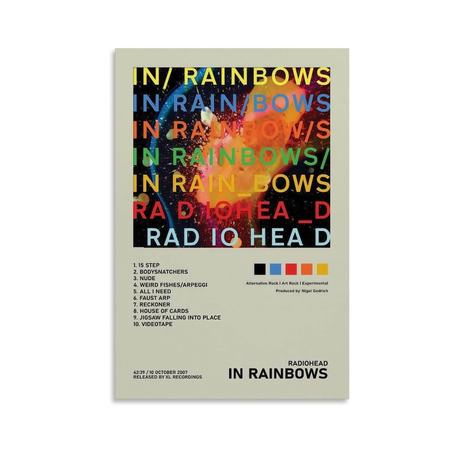 In Rainbows Radiohead Canvas Poster Bedroom Decor Office Decor Gifts ...