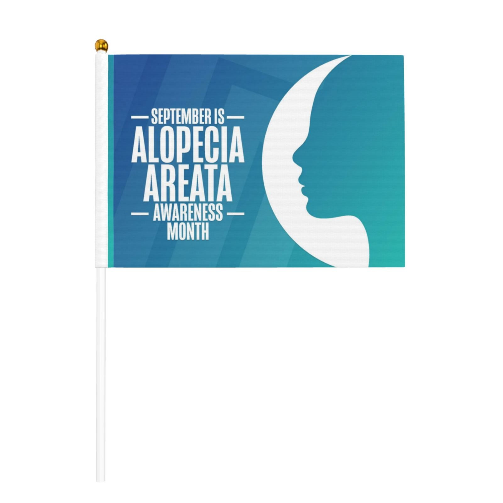 In September We Wear Blue Alopecia Areata Awareness Month Flag Small ...