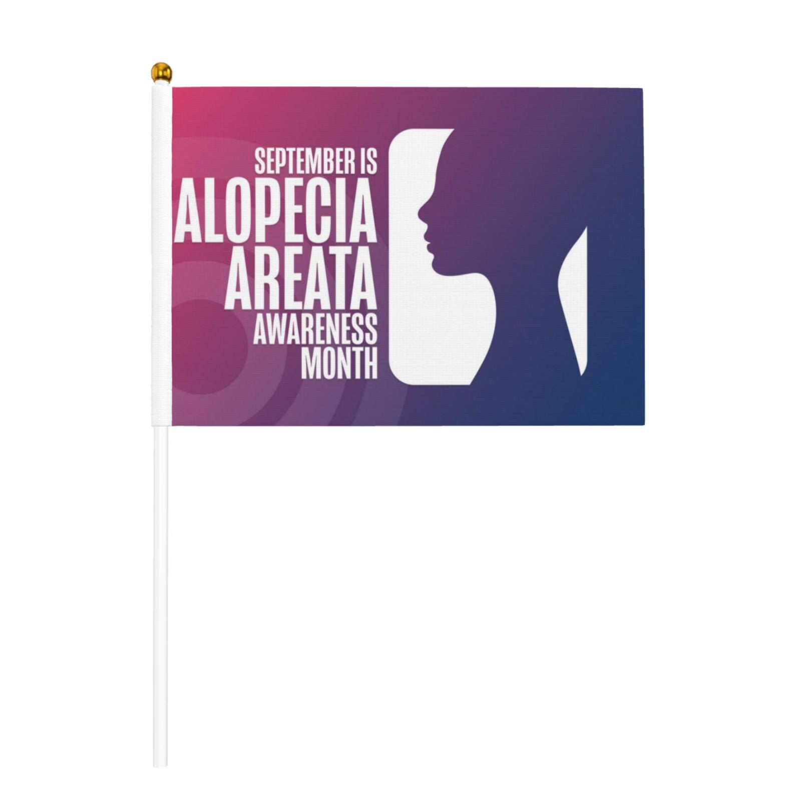 In September We Wear Blue Alopecia Areata Awareness Month Flag Small ...