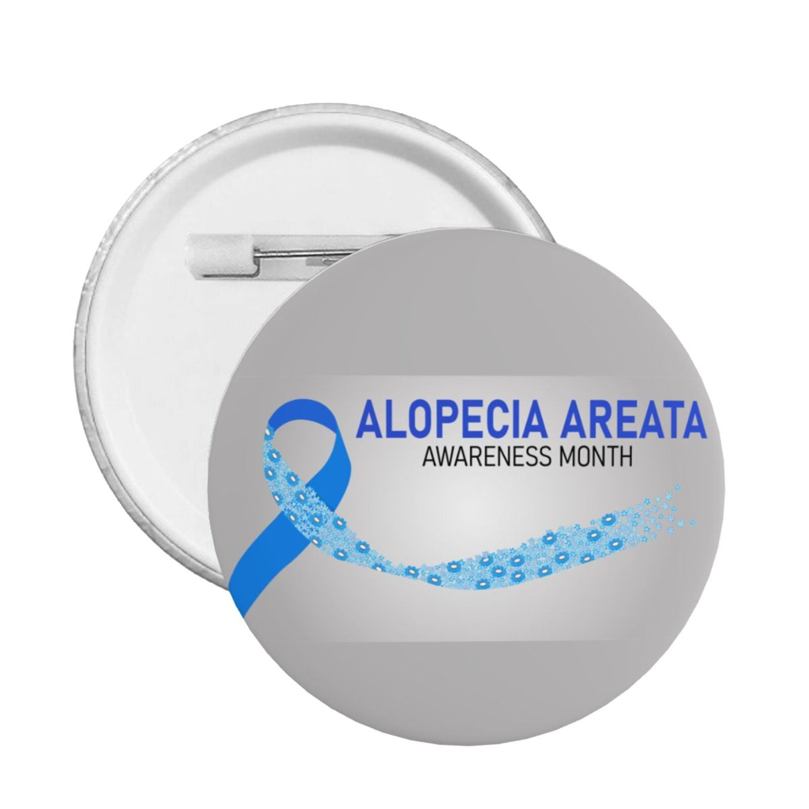 In September We Wear Blue Alopecia Areata Awareness Month Pin Button ...