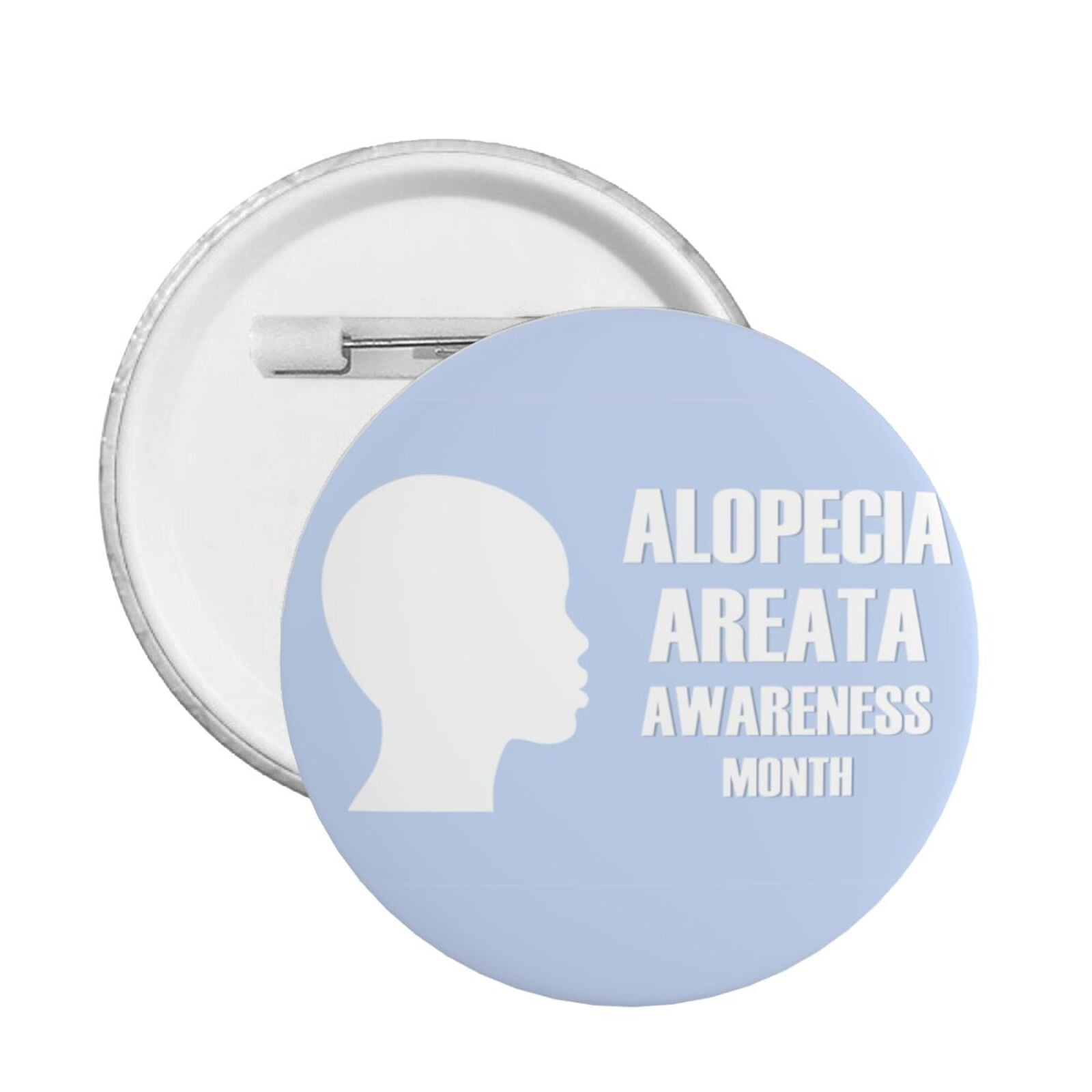 In September We Wear Blue Alopecia Areata Awareness Month Pin Button ...