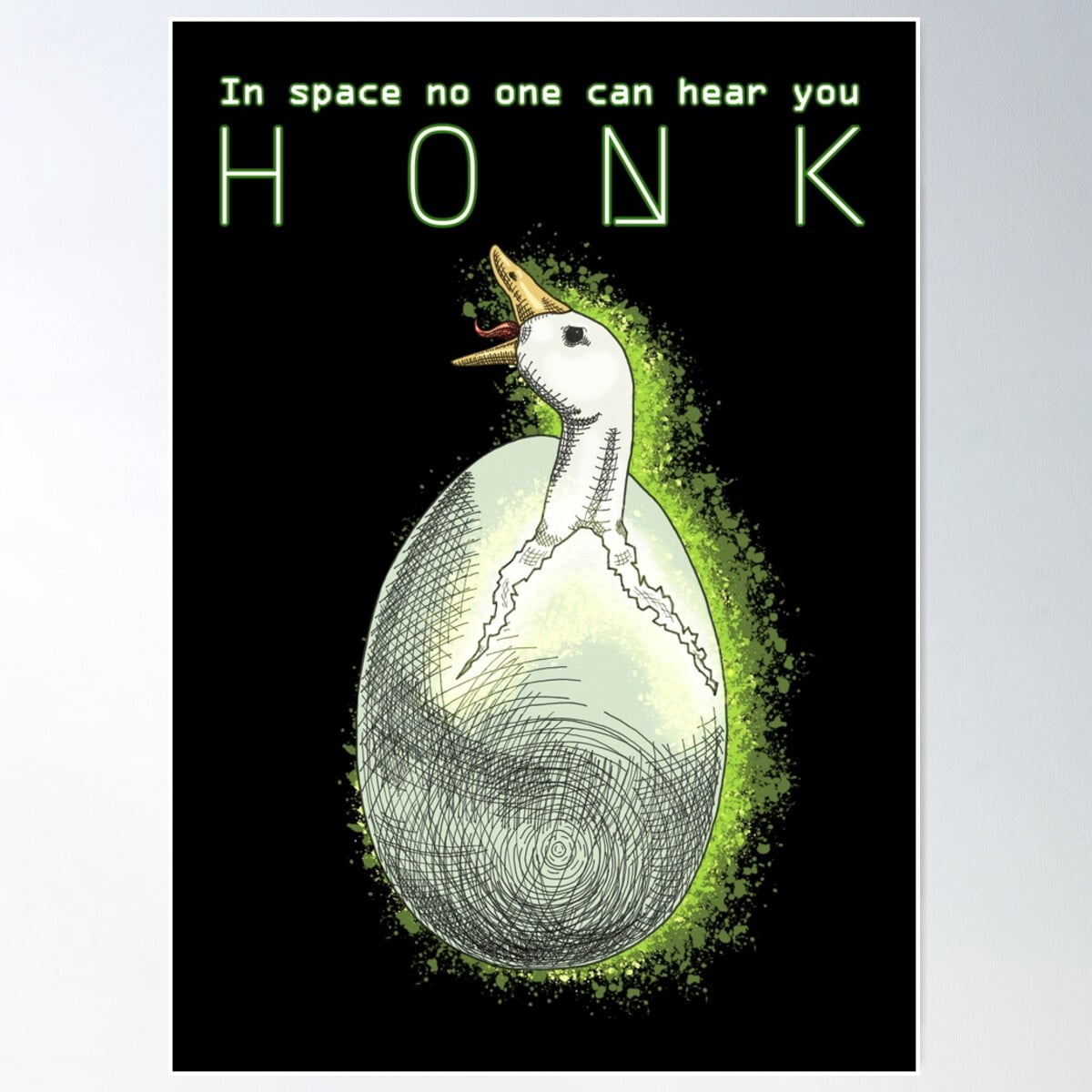 In Space No One Can Hear You Honk Poster Wall Art, Modern Wall Decor ...