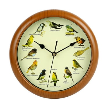 Audubon 13 Inch Singing Bird Wall Clock - Hourly Song, Hanging, Sound ...