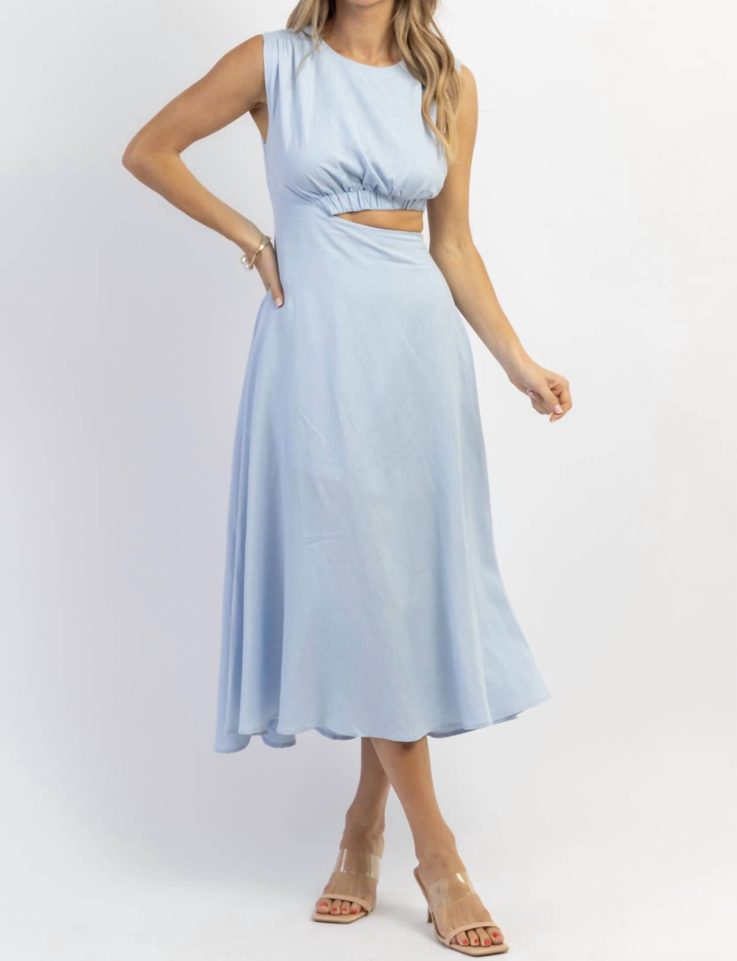 In The Beginning Cutout Linen Midi Dress - Walmart.com