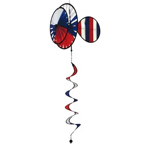 In The Breeze Patriot Dual Wheels Directional Hanging Spinner, Outdoor ...
