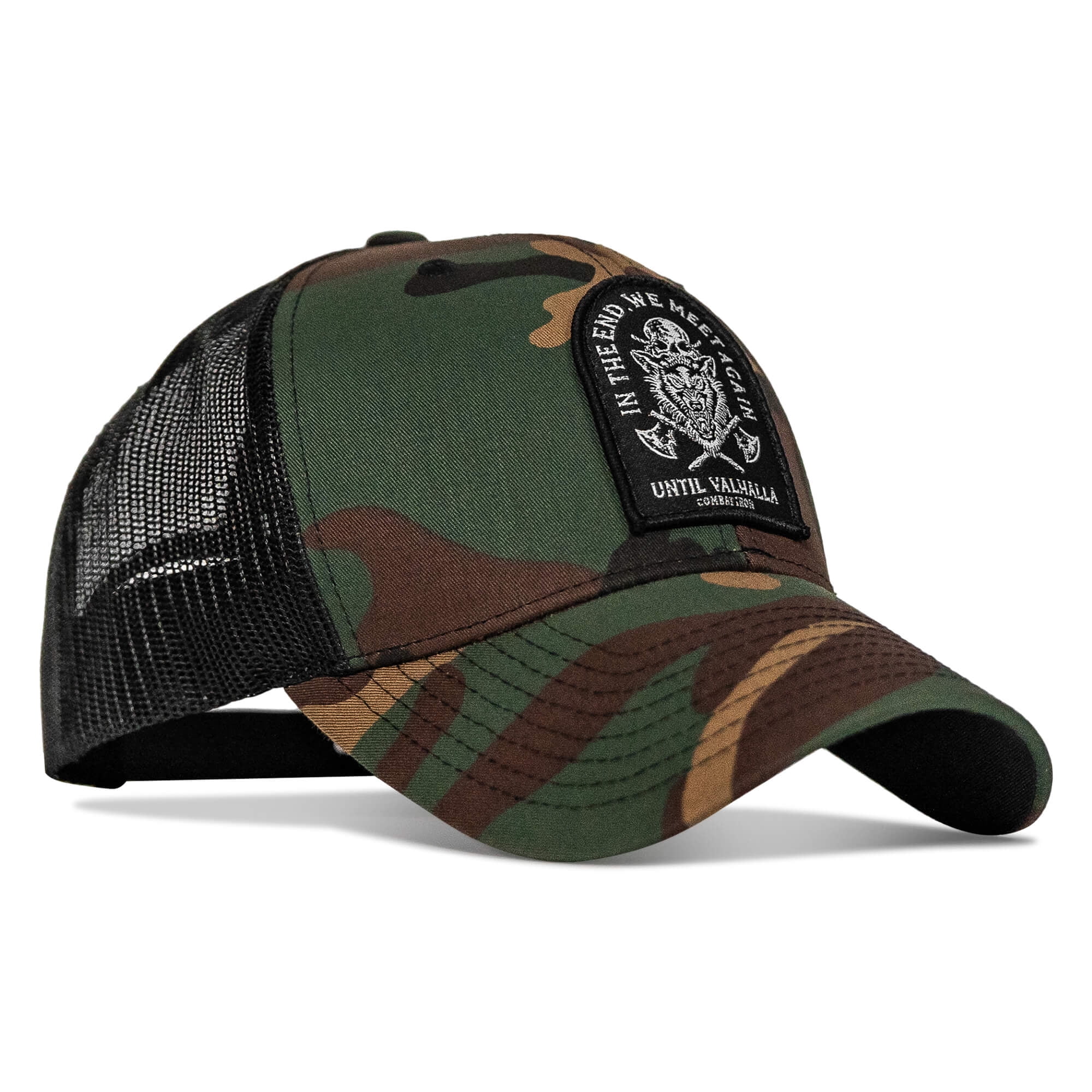 In The End, We Meet Again - Until Valhalla Patch Snapback Hat Woodland ...