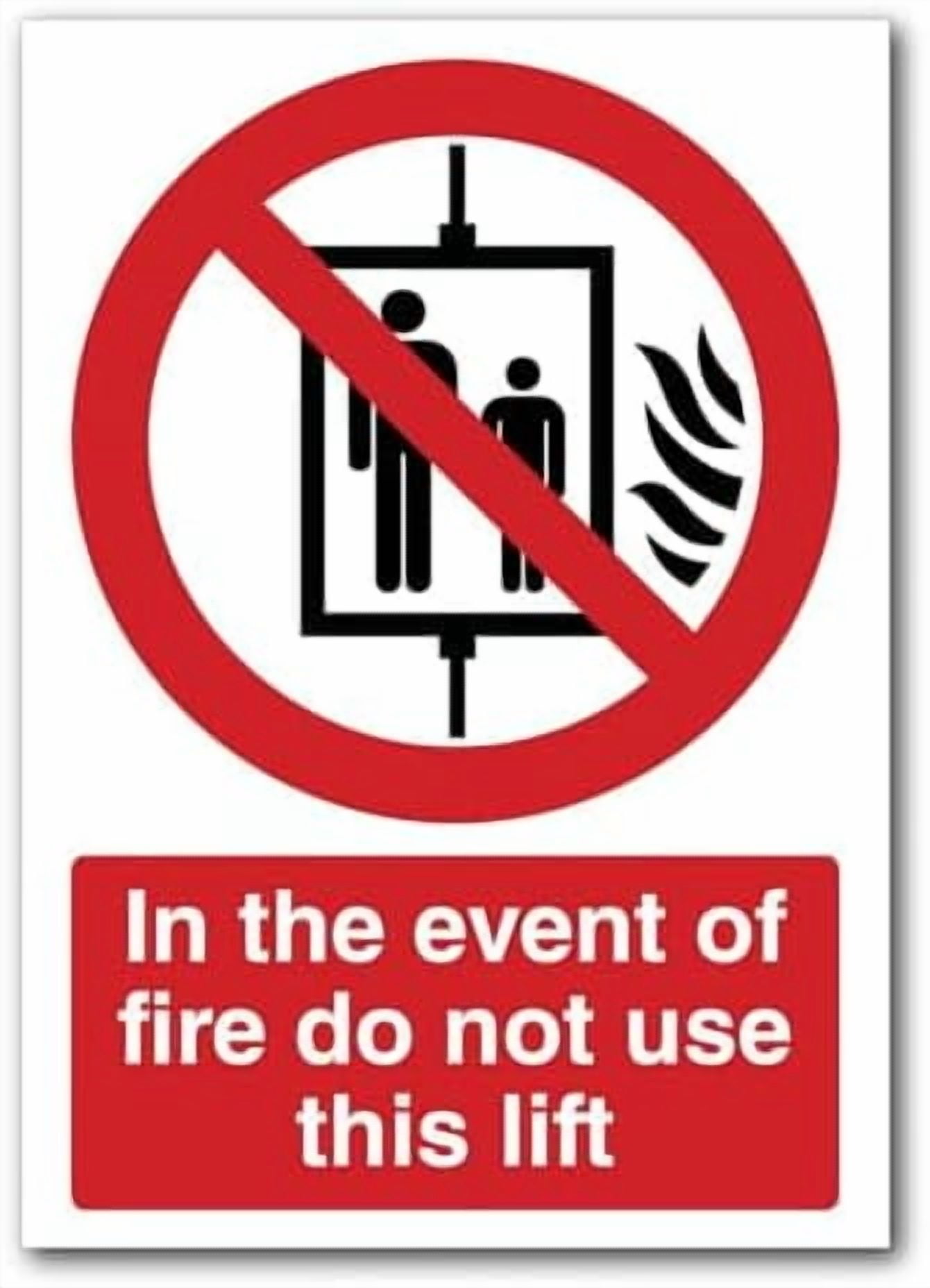 In The Event Of Fire Do Not Use This Lift Sign Prohibition Metal Tin ...