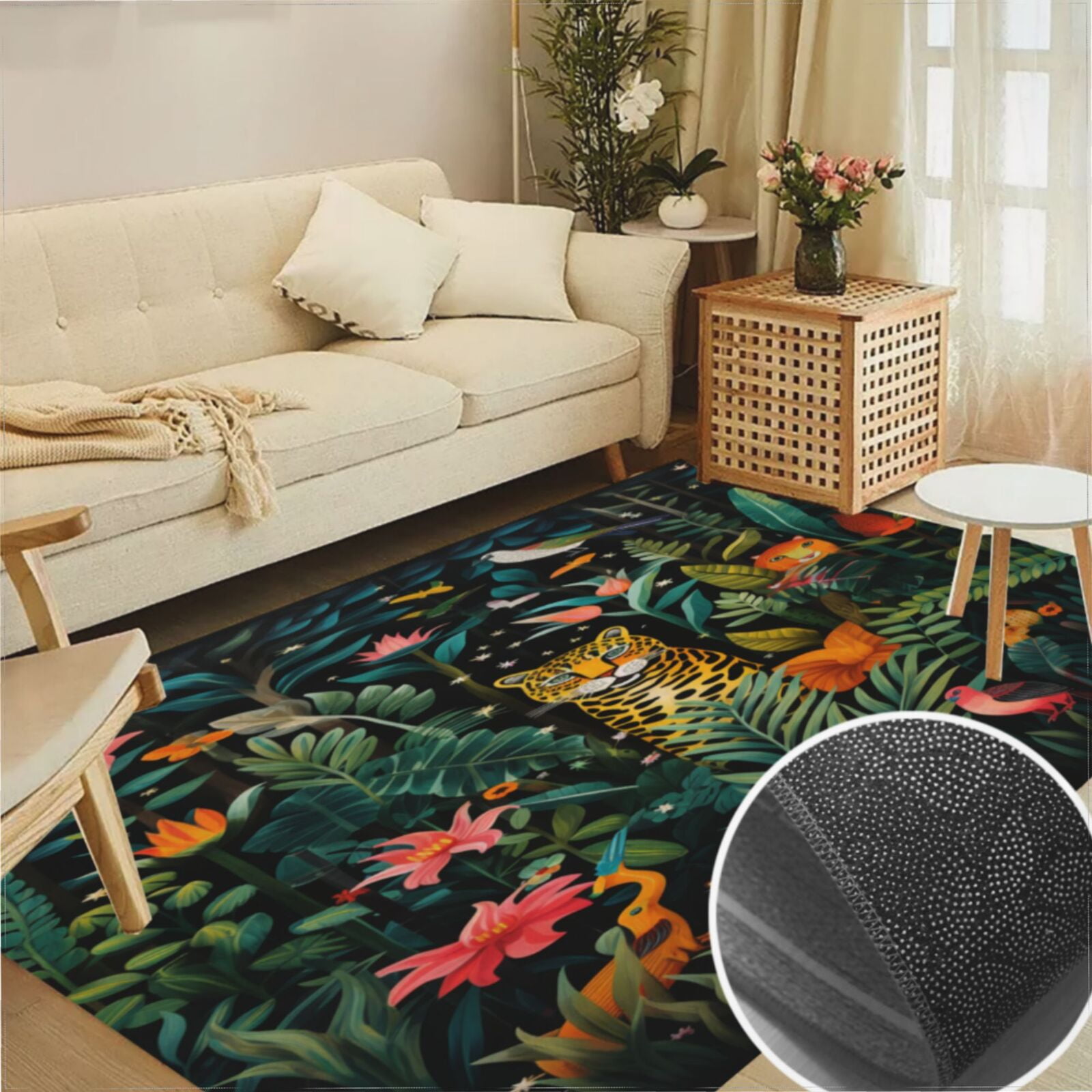 In The Forest, There Are Tigers, Leopards, Parrots, Banana Leaves, And ...