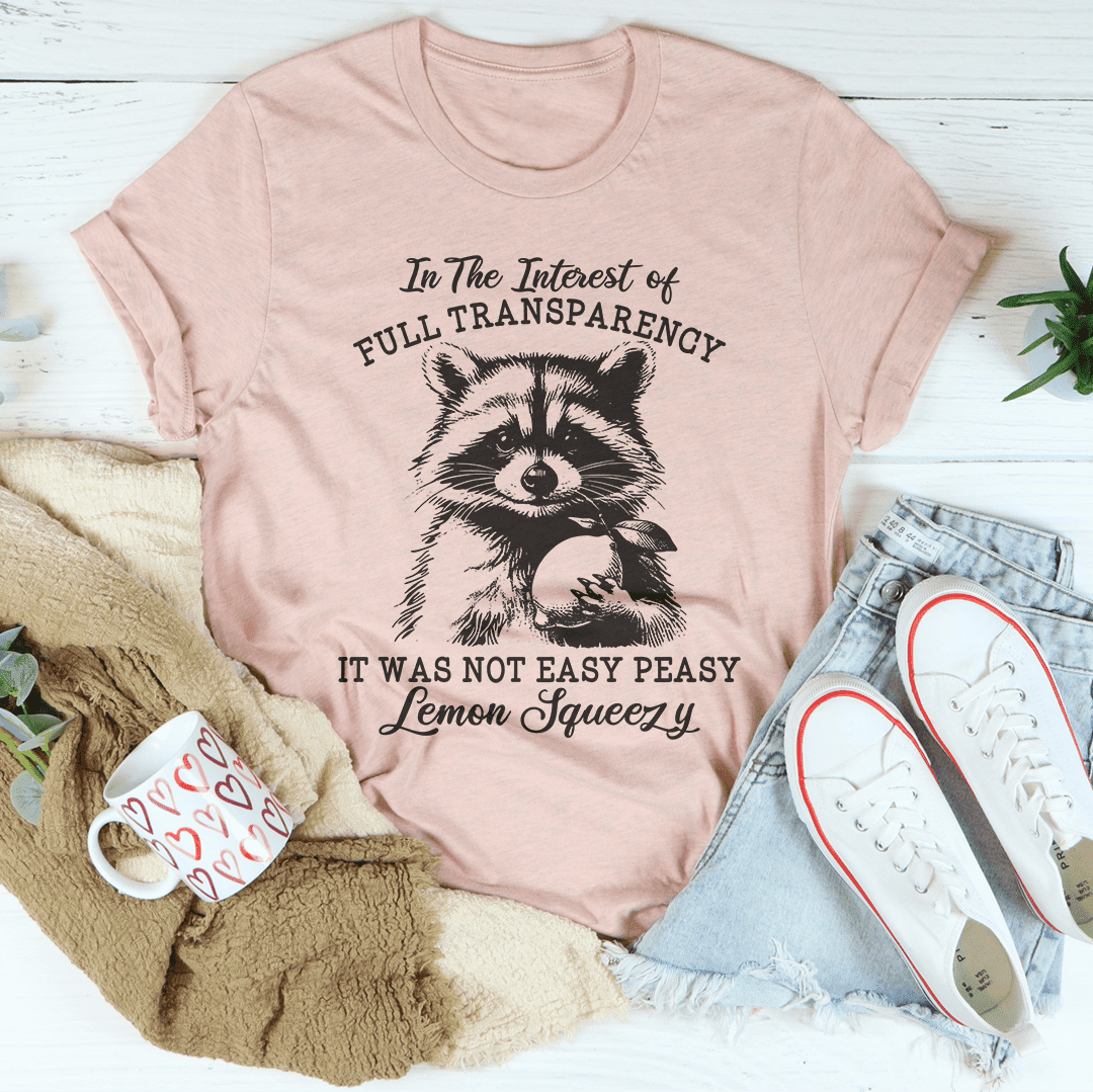 In The Interest Of Full Transparency Tee Athletic Heather S Peachy Sunday T-Shirt - Walmart.com