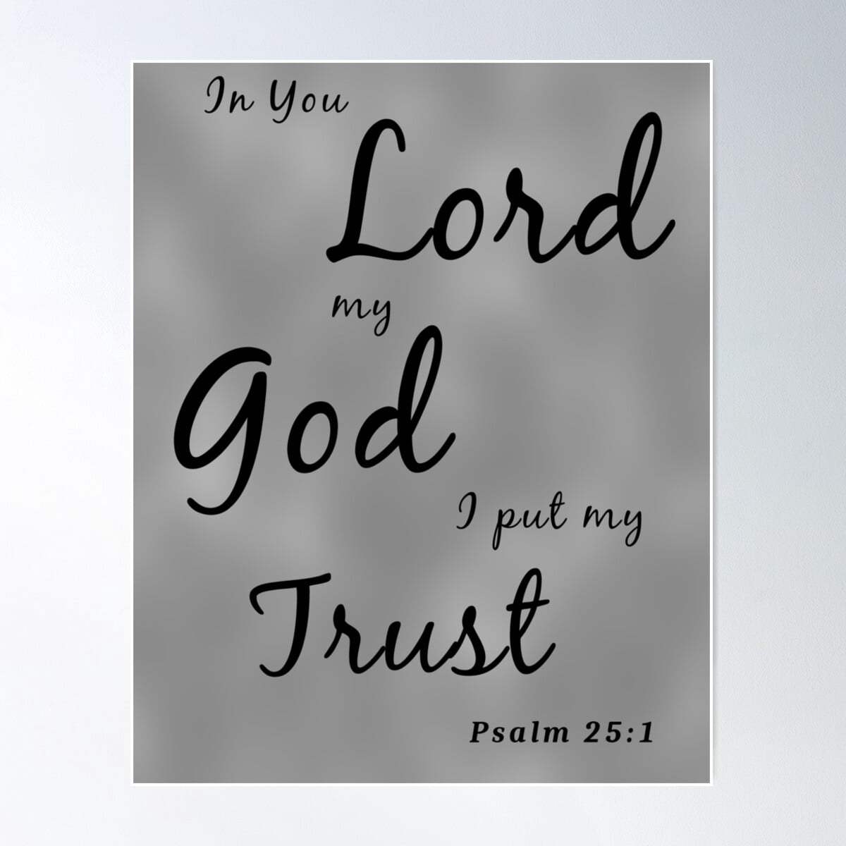 In The Lord My God I Put My Trust Poster Wall Art, Modern Wall Decor ...
