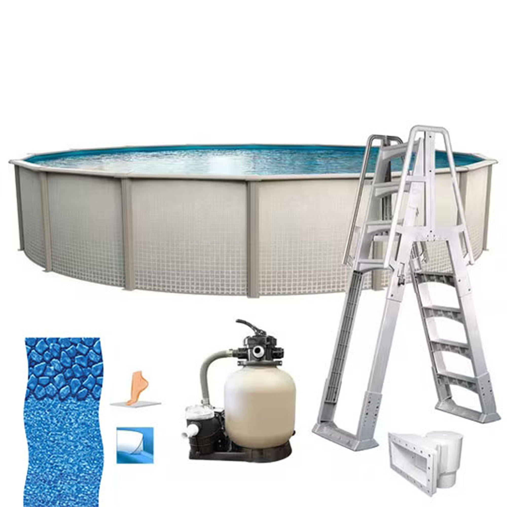 In The Swim 24' Round Above Ground Swimming Pool - Freestyle Package ...