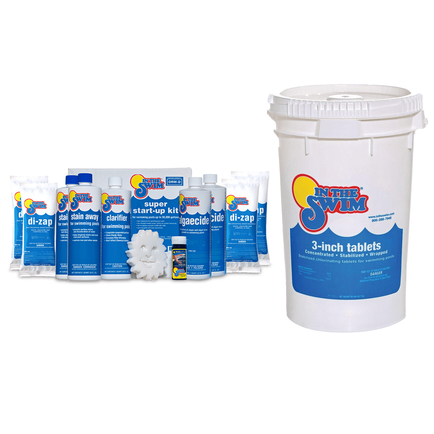In The Swim Pool Opening Kit & 50lb Chlorine Bundle for Pools Up to 35k ...