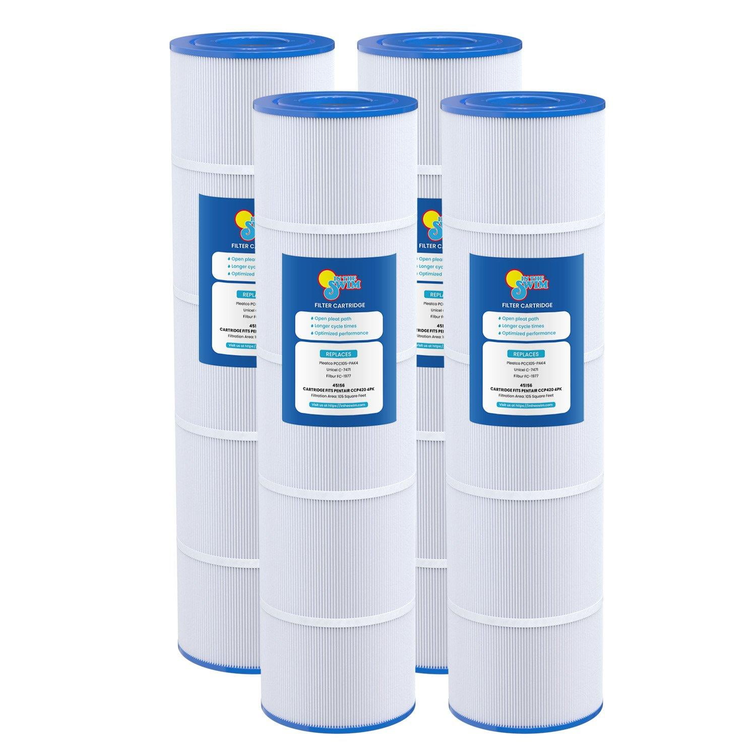 In The Swim Standard Pool Filter Cartridge 4-Pack Replacement for ...