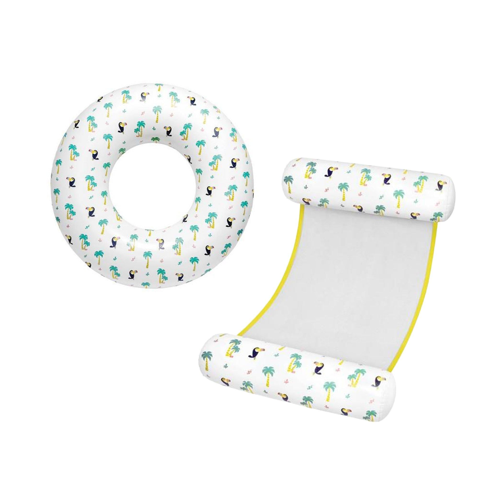 In The Swim Tropical Toucan Breeze Inflatable Ring and Hammock Pool ...