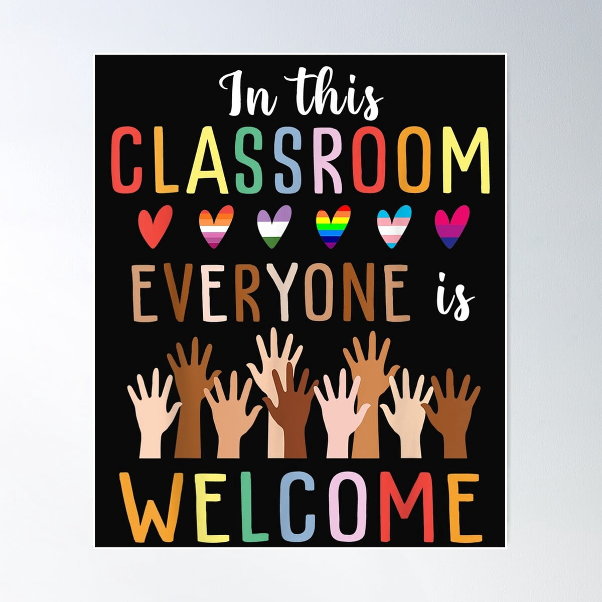 In This Classroom Everyone Is Welcome For Teacher T-Shirt Poster Wall ...