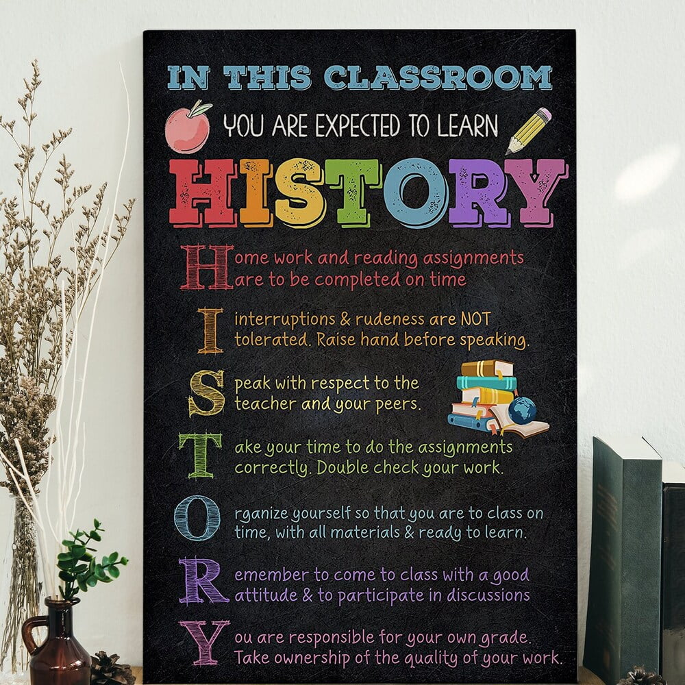 In This Classroom You Are Expected To Learn History Poster, History ...