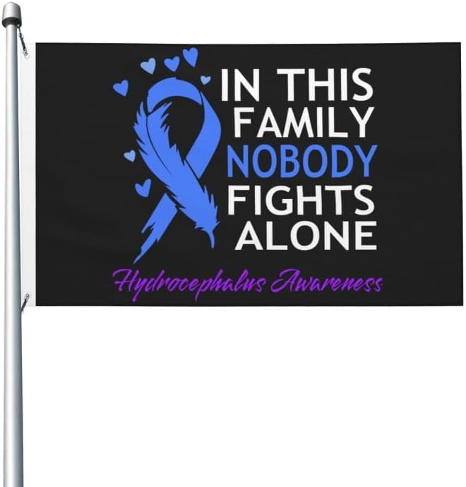 In This Family Nobody Fights Alone Hydrocephalus Awareness FLAG 3x5 Ft ...