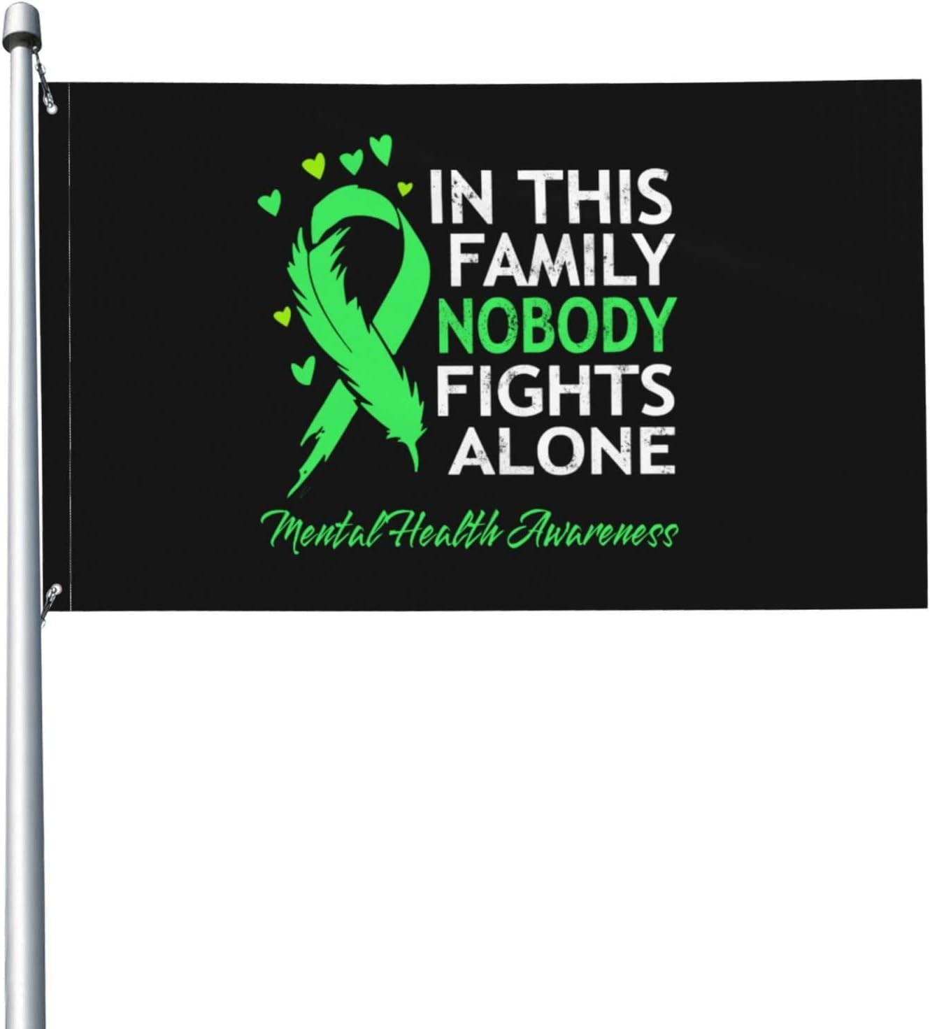In This Family Nobody Fights Alone Mental Health Awareness Flag 3x5 Ft ...