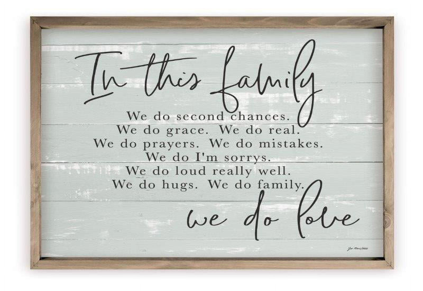 In This Family We Do Second Chances Rustic Wood Sign 12x18 (Frame ...