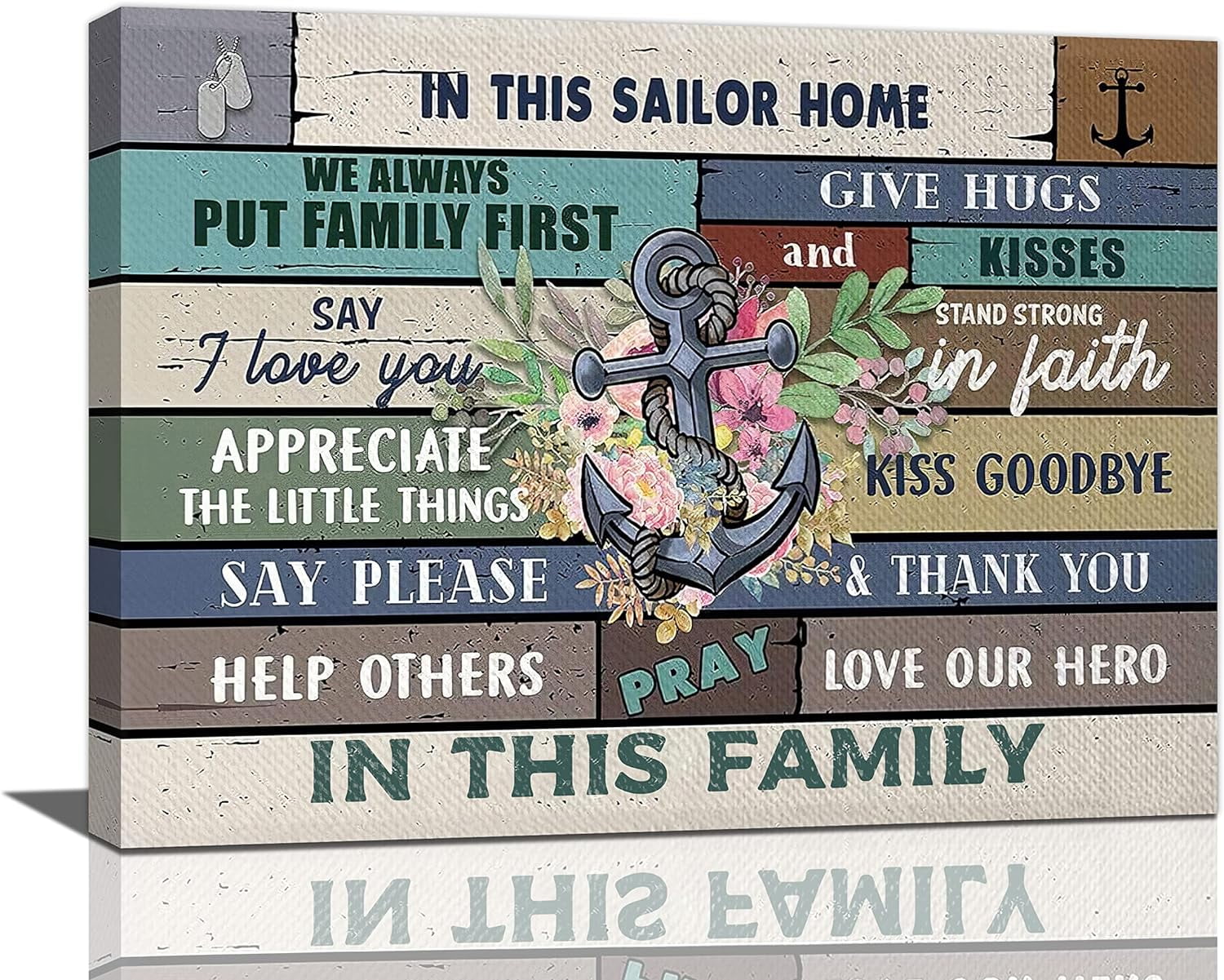 In This Family Inspirational Wall Art Motivational Quotes Nautical ...