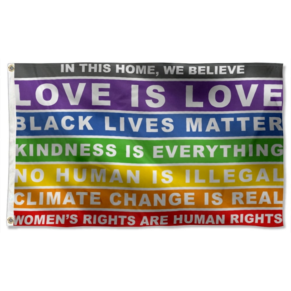 In This Home We Believe Flag Love is Love flags Banner Home Yard Garden ...