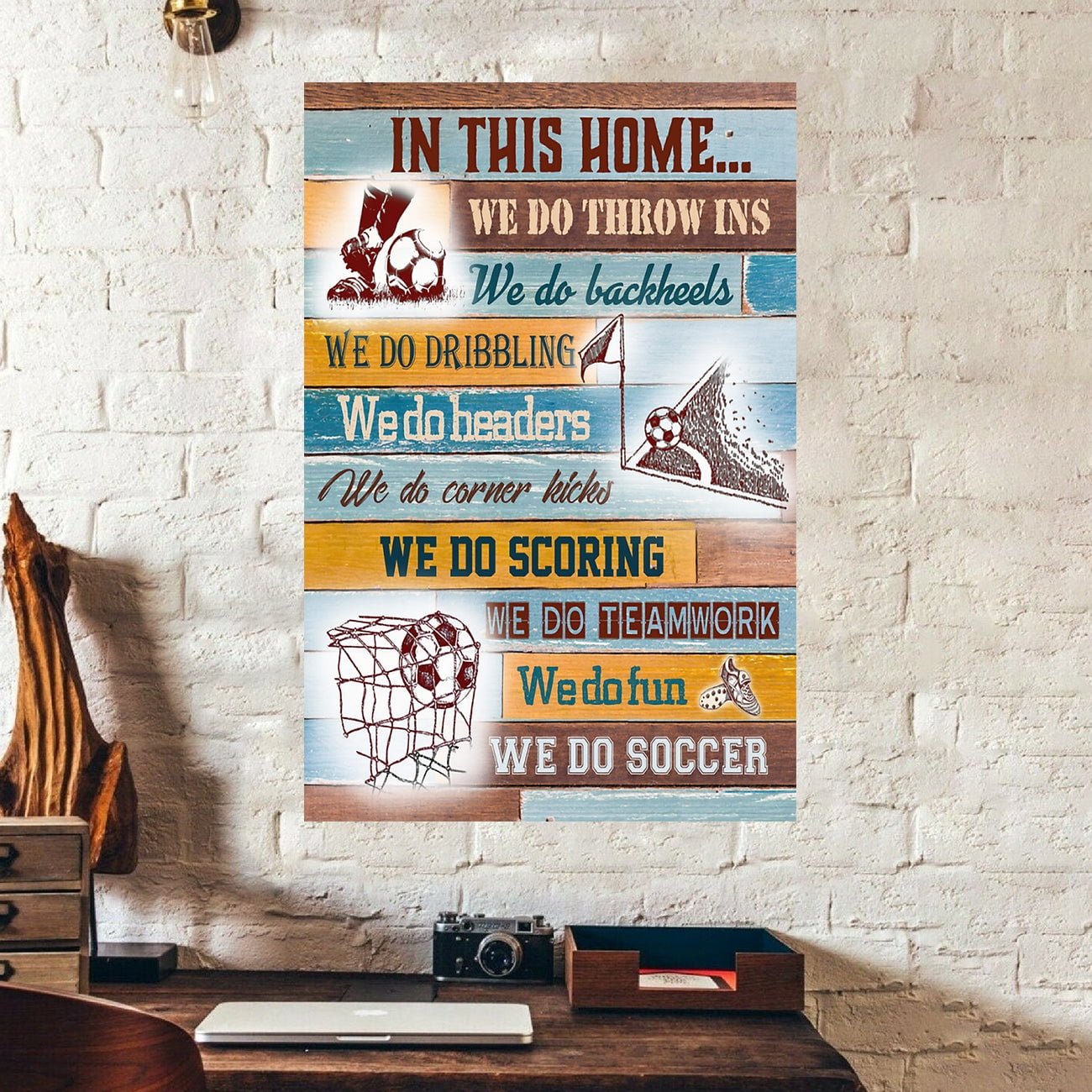 In This Home We Do Soccer Poster 24 x 36 Inch Poster - Walmart.com