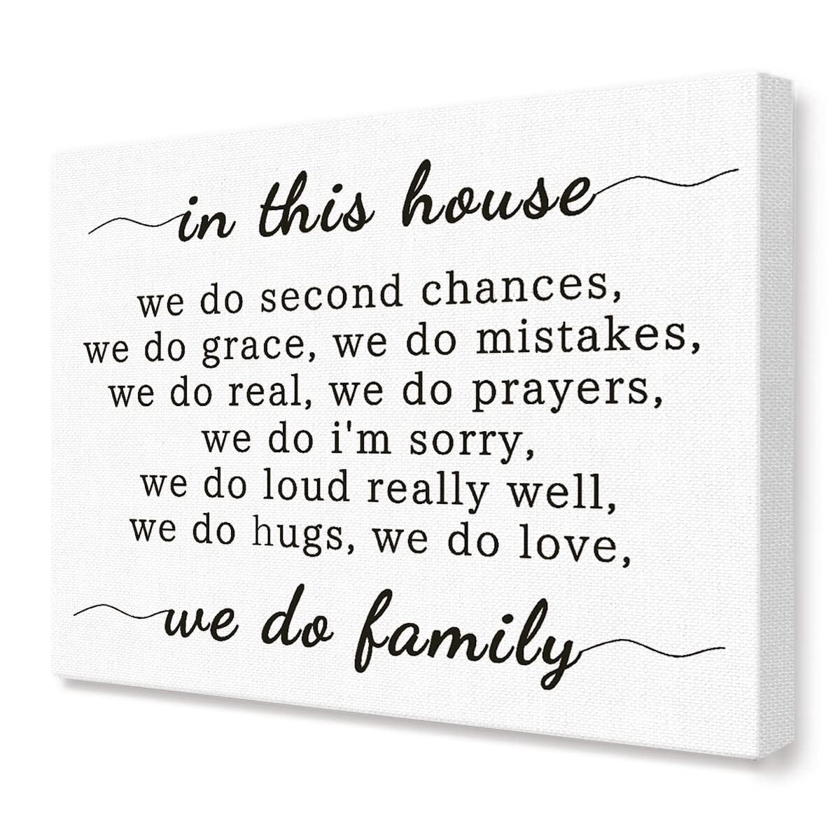 In This House Canvas Wall Art poster We Do Family House Quotes Canvas ...