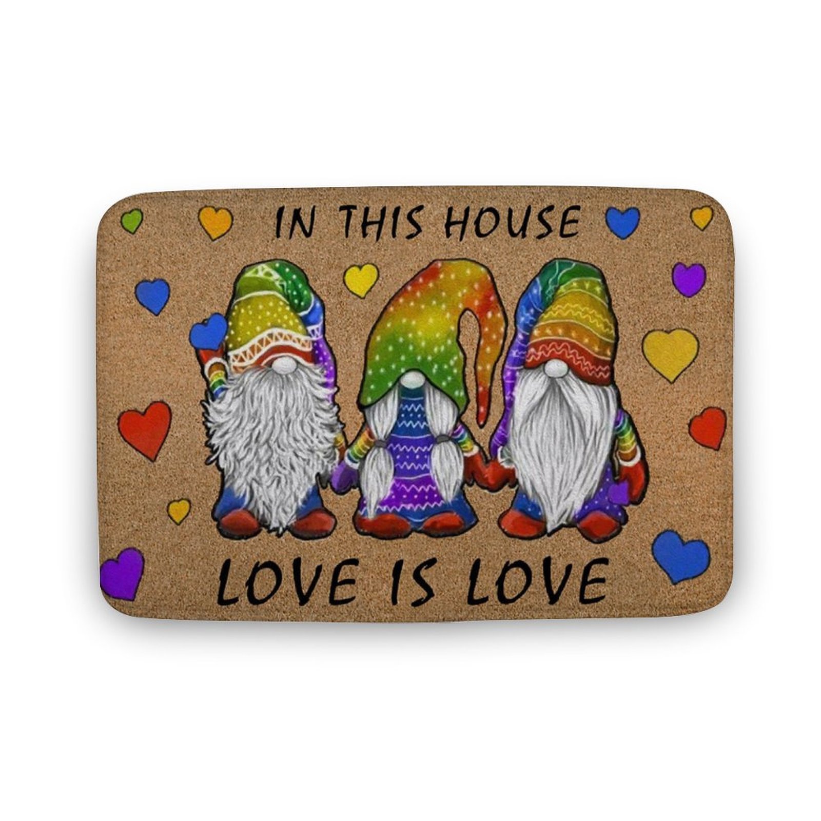 In This House Love Is Love Gnomes Doormat, Lgbt Home Doormat, Funny ...