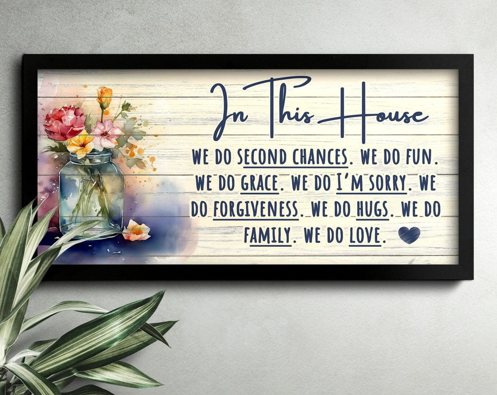 In This House Reminder Wall Decor , Encouraging Home Decor, Positive ...