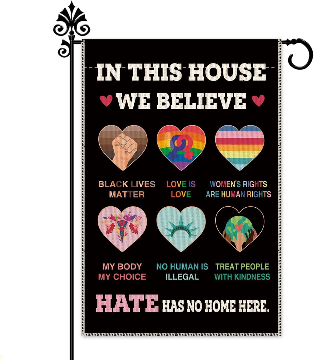 In This House We Believe Garden Flag, Double Sided Farmhouse Holiday ...