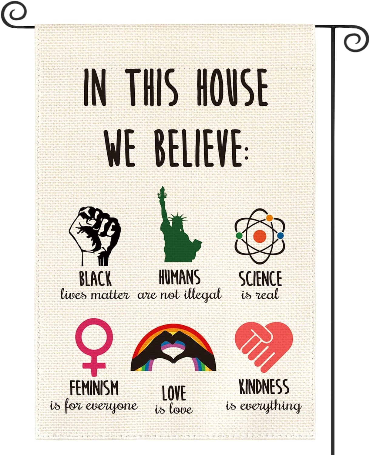 In This House We Believe Inspiration Quote Garden Flag Double Sided ...