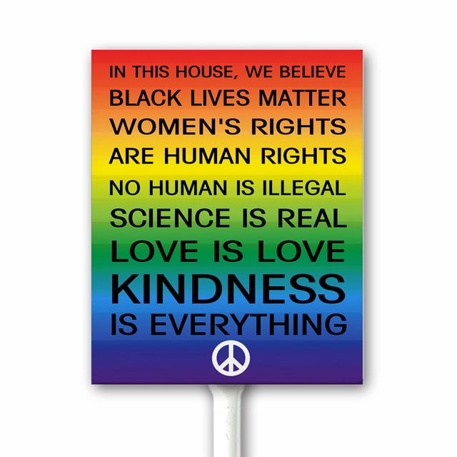 In This House We Believe Sign for Garden Lawn Yard, Rainbow Pride Month ...