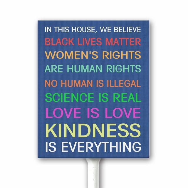 In This House We Believe Sign Yard Sign With Stake, Rainbow Pride Month ...