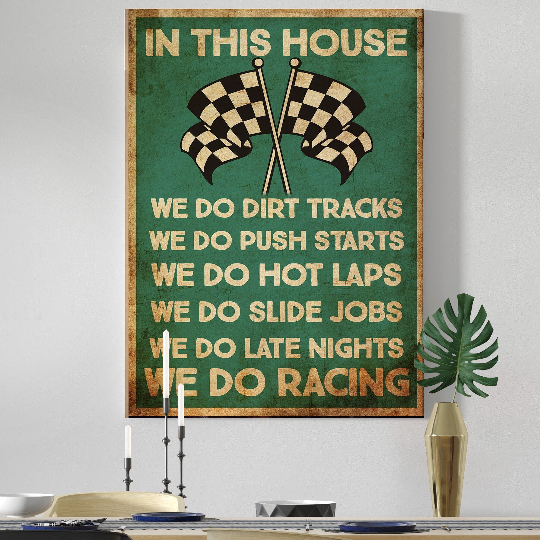 In This House We Do Racing Poster Wall Art Racer Decor Home Canvas ...