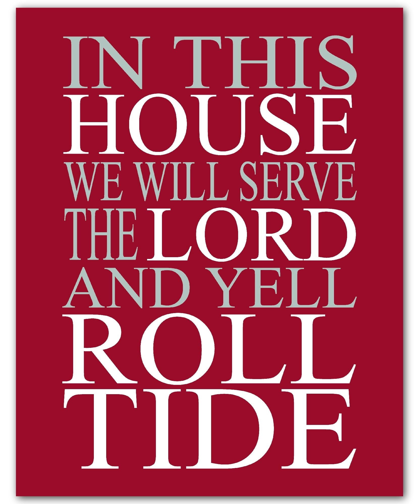 In This House We Serve the Lord - Football Quotes Wall Art ...