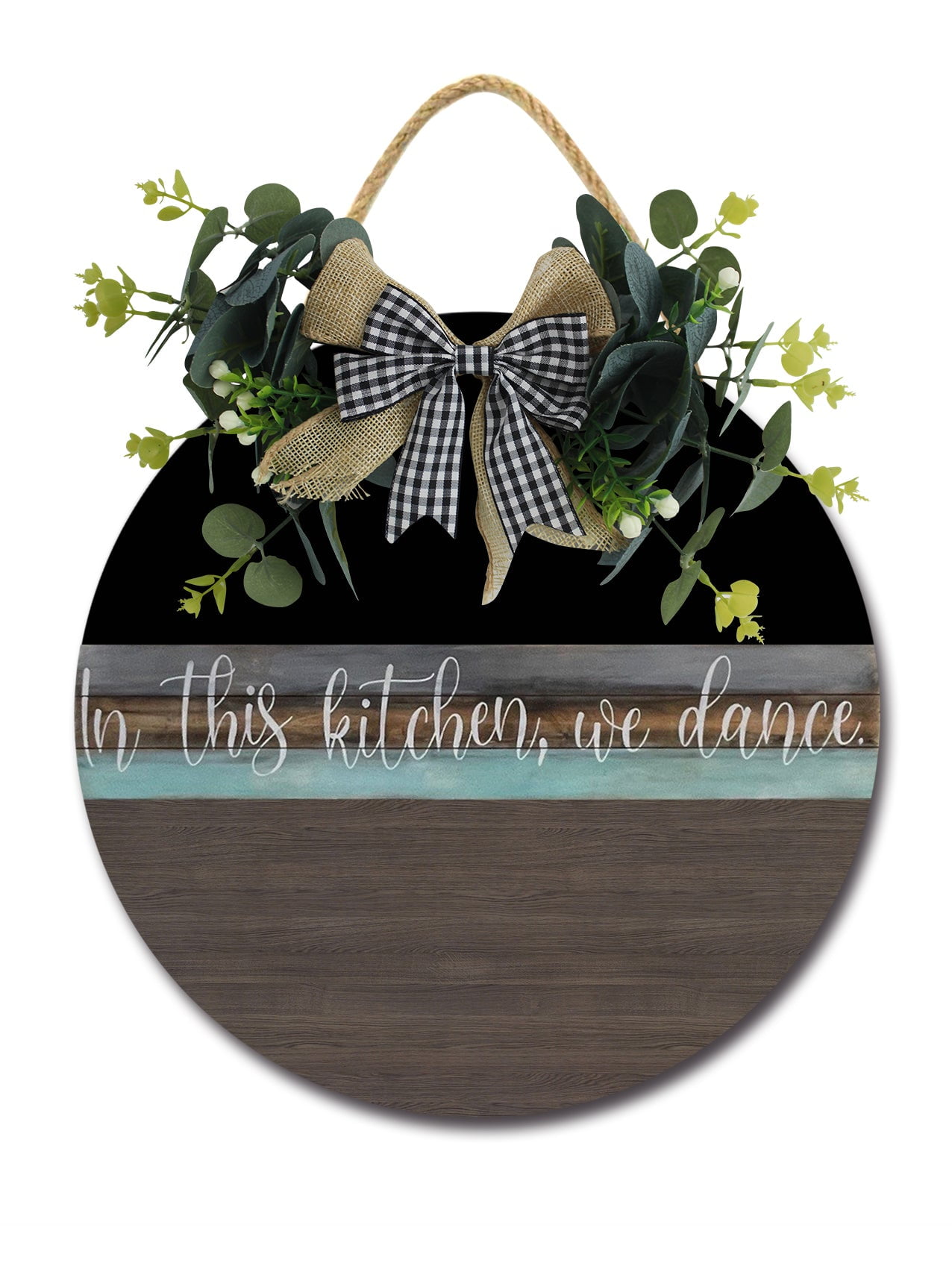 In This Kitchen We Dance Sign Front Door Porch Decorations, Round ...