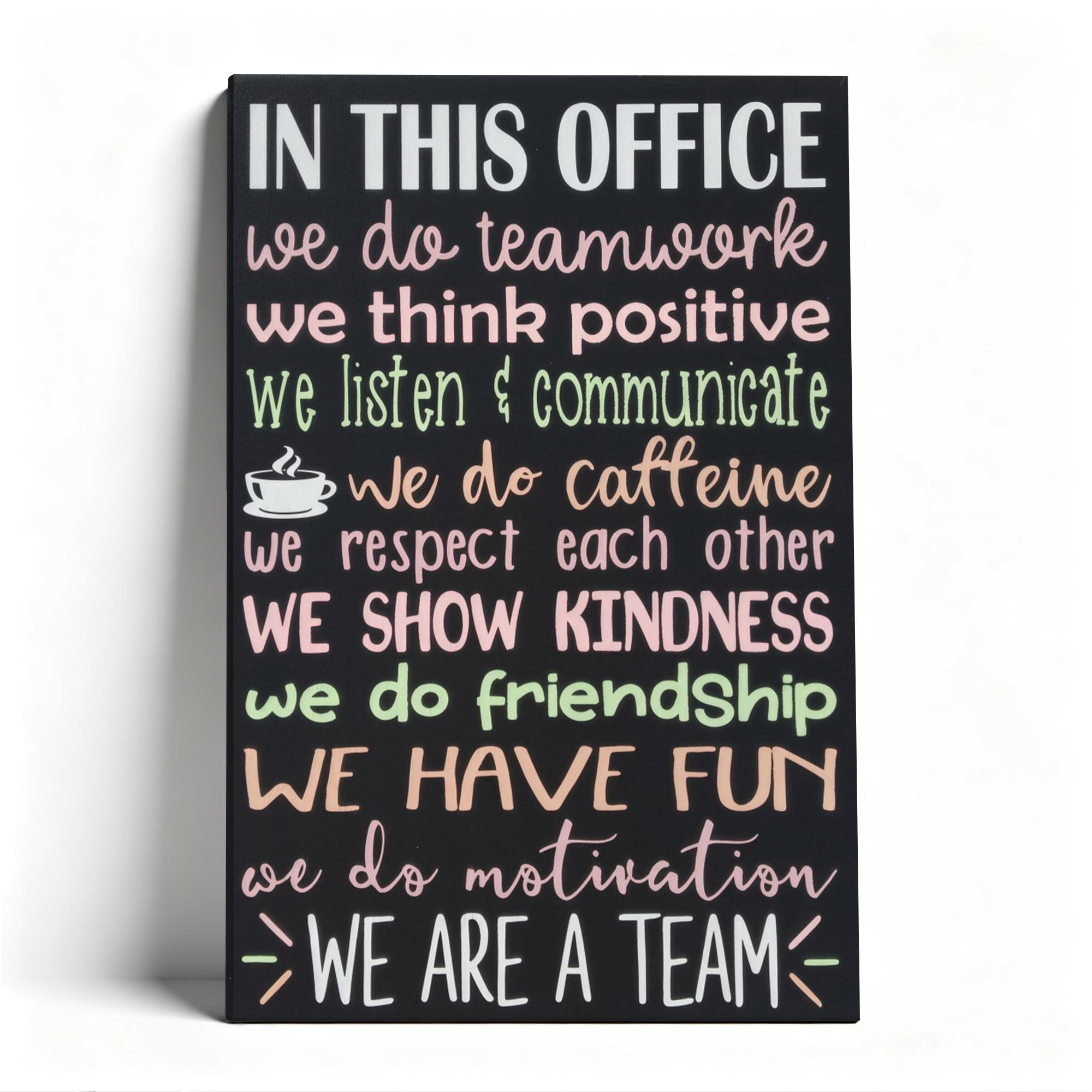 "In This Office" Team Values Canvas Wall Art, Modern Office Decor ...