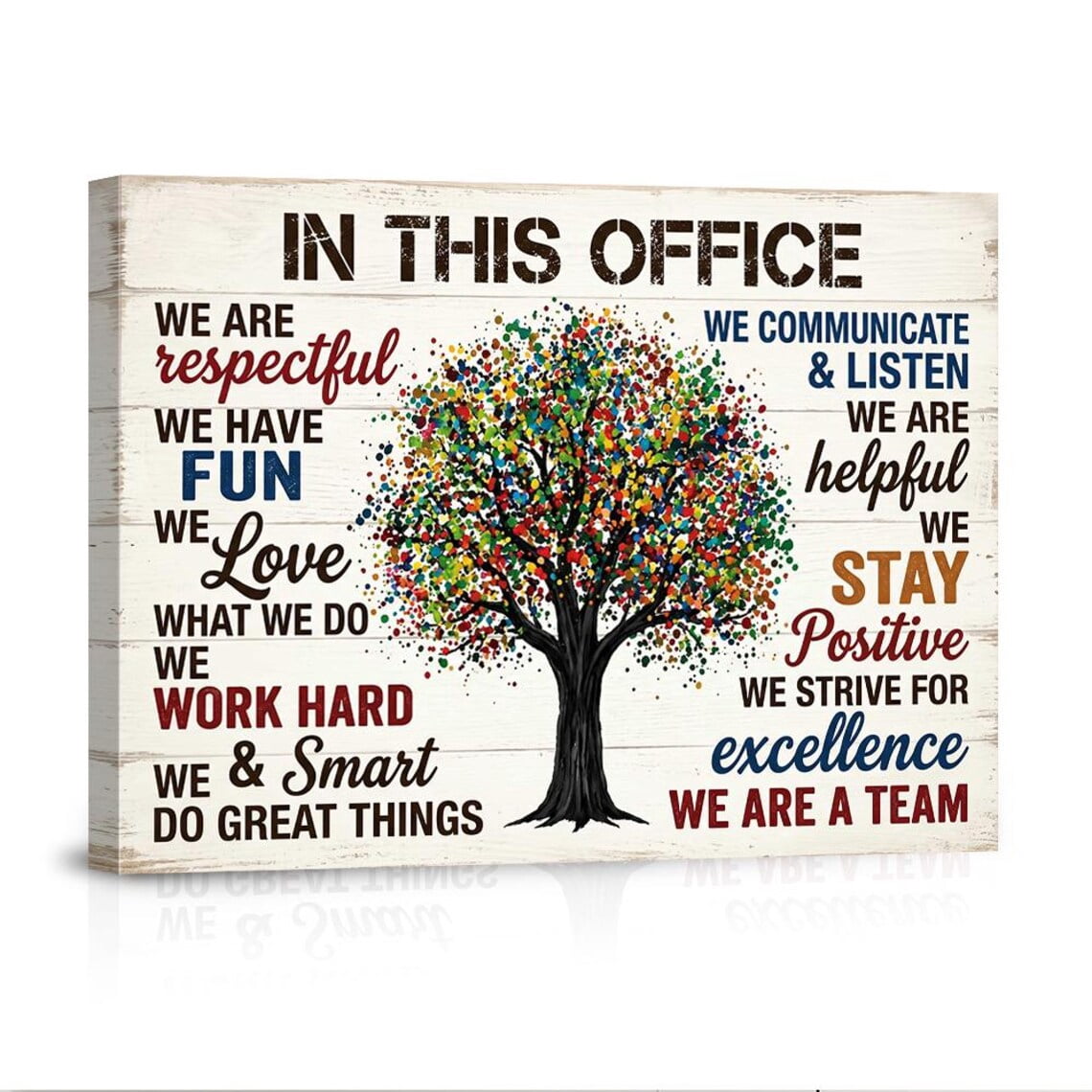 In This Office Teamwork Inspirational Work Quotes For Workplace Canvas ...