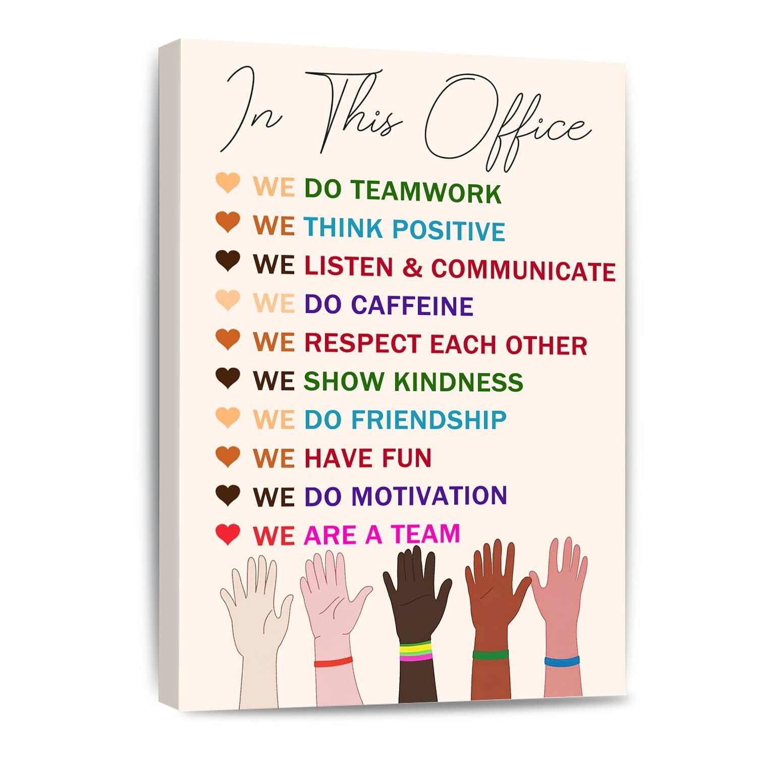In This Office We Are A Team Inspirational Canvas Decor Teamwork Wall ...
