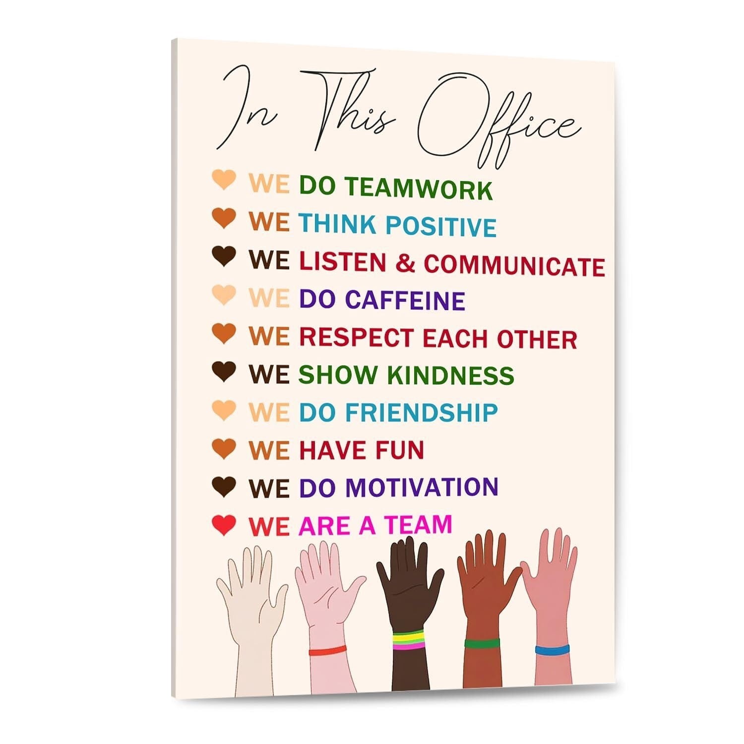 In This Office We Are A Team Inspirational Canvas Decor Teamwork Wall ...